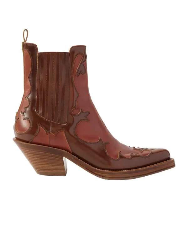 Gabriela Hearst Cassidy Two-tone Leather Ankle Boots - Brown