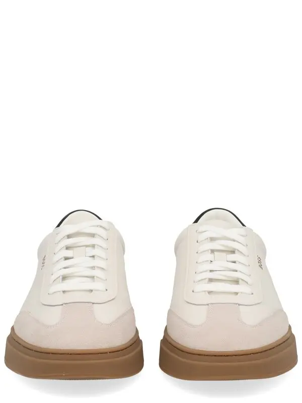 Hugo Boss Kieran Leather Lace-up Sneakers With Perforated Details - Pink