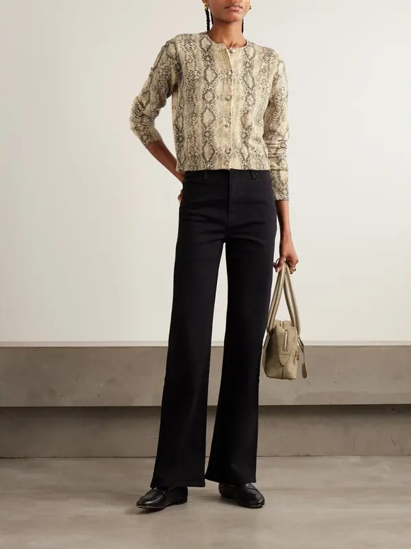 FRAME Snake Print Cashmere Cardigan