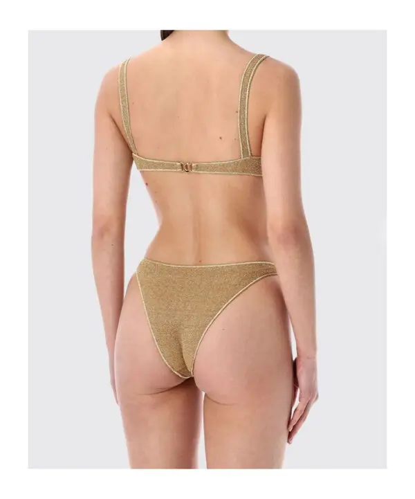 Oseree Lurex Underwire Bikini - Gold