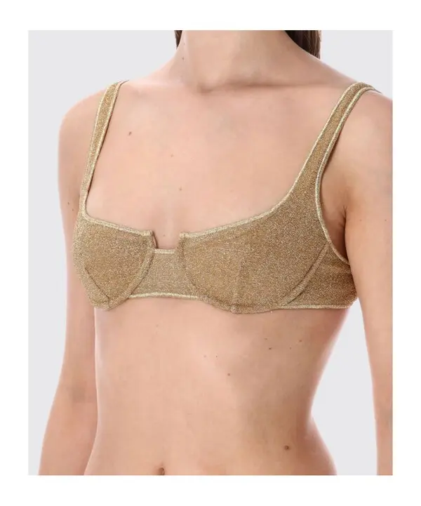 Oseree Lurex Underwire Bikini - Gold