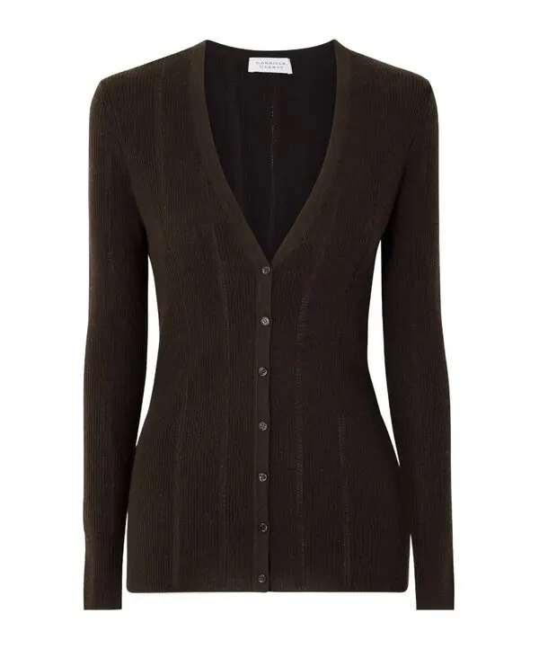 Gabriela Hearst Lillian Pointelle-knit Wool Cardigan