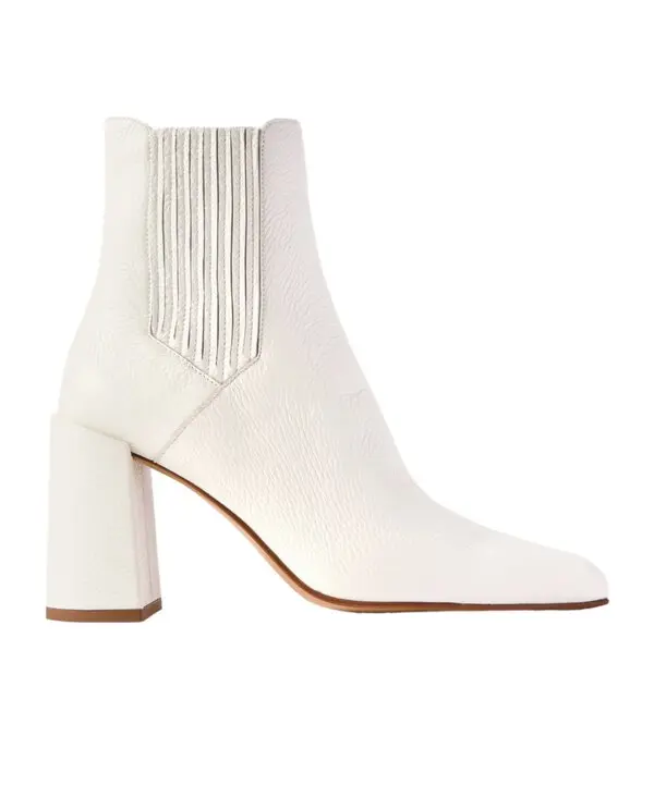 Gabriela Hearst Leather Chelsea Boots - White