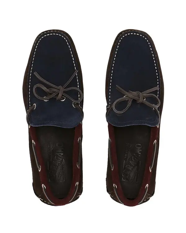 FERRAGAMO Suede Loafers With Bow Detailing
