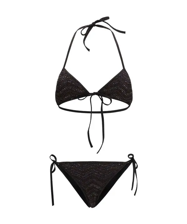 Missoni Zigzag Sequin Triangle Bikini - Brown