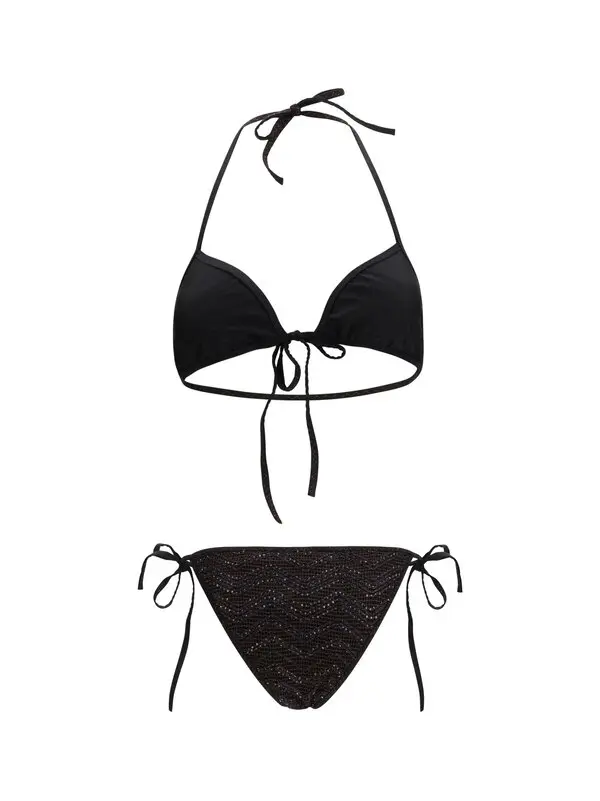 Missoni Zigzag Sequin Triangle Bikini - Brown