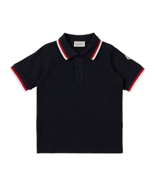Moncler Tricolour-trimmed Cotton Piquet Polo Shirt - Black