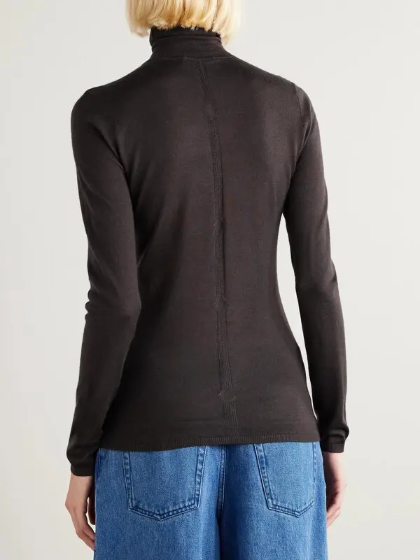 Gabriela Hearst Steinem Cashmere And Silk-blend Turtleneck Sweater - Black