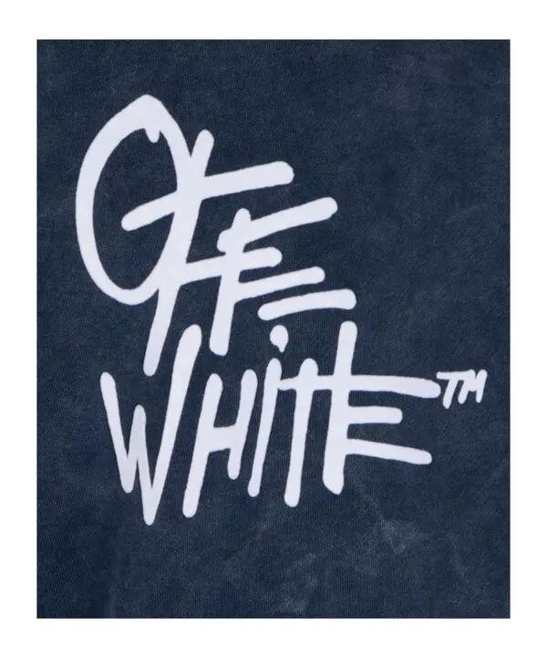 Off-White Drawstring Hooded Long-sleeve Hoodie