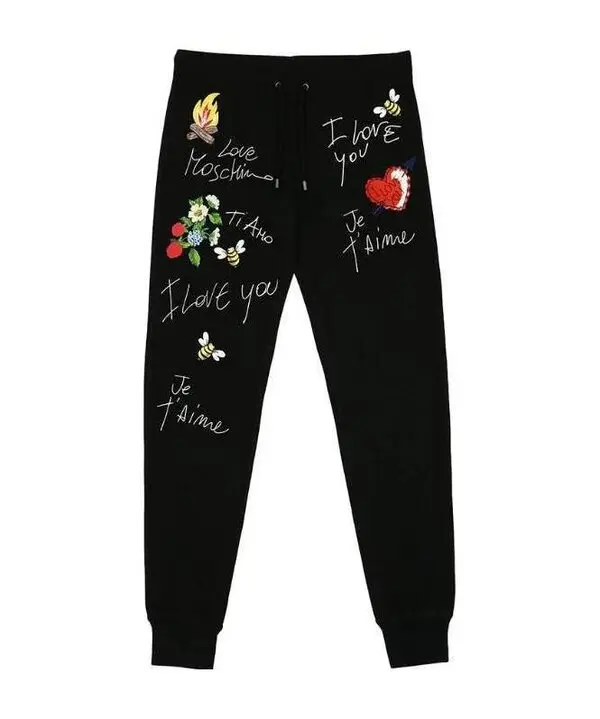 Moschino Embroidered Sweatpants - Black
