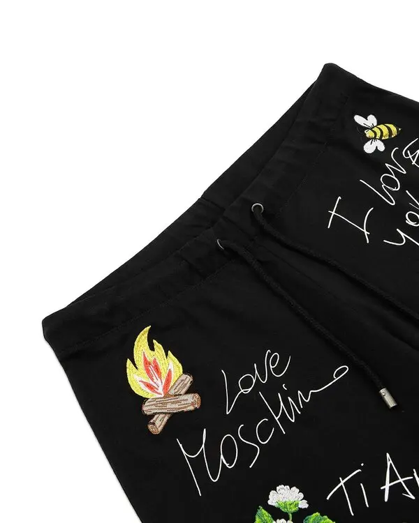Moschino Embroidered Sweatpants - Black
