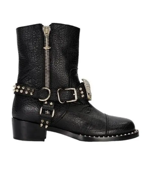 Philipp Plein Embellished Logo Ankle Boots