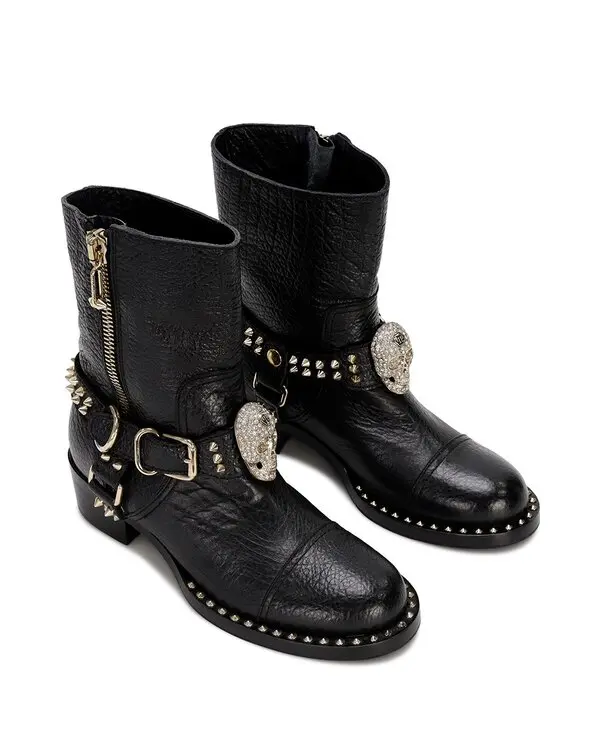 Philipp Plein Embellished Logo Ankle Boots