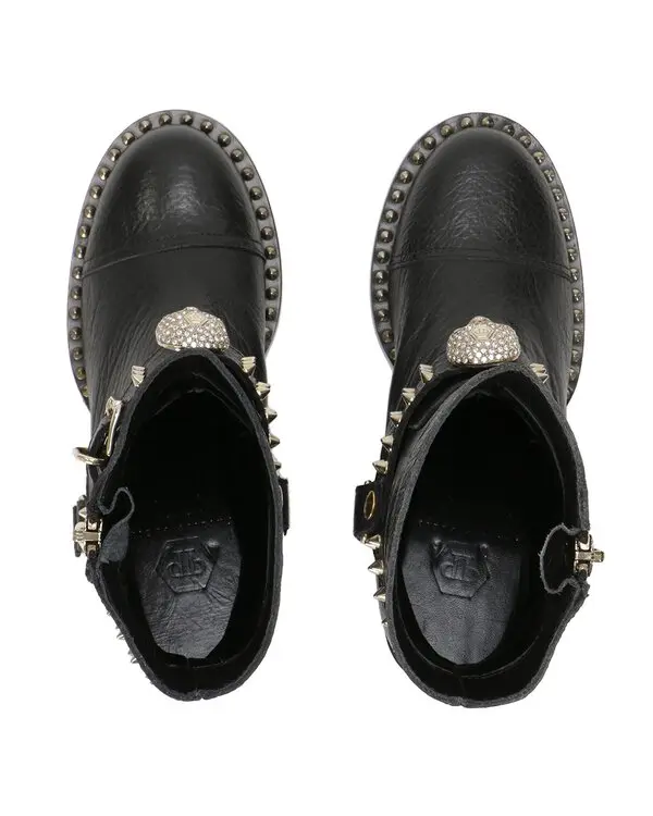 Philipp Plein Embellished Logo Ankle Boots