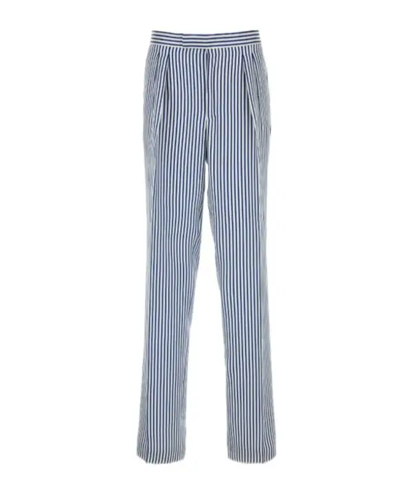 TOM FORD Striped Pleated Trousers - Blue