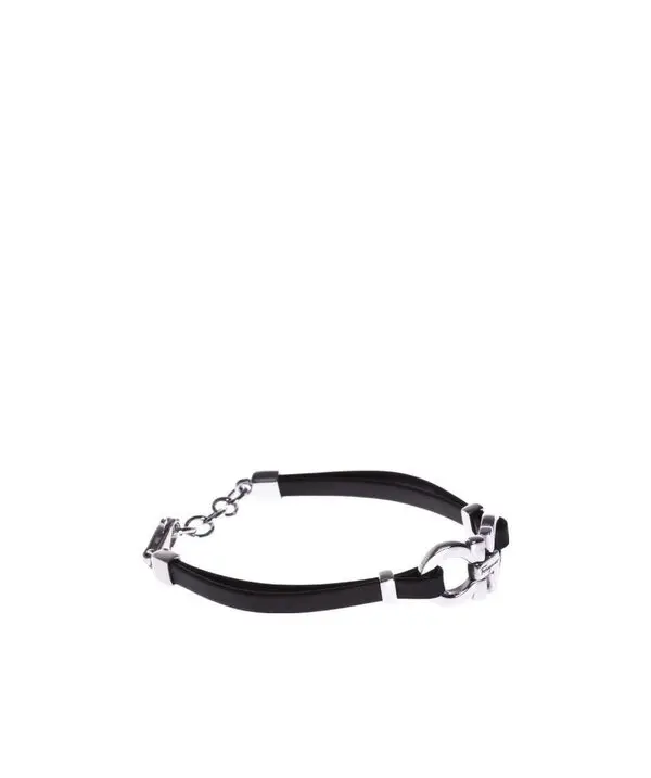 FERRAGAMO Gancini Logo Detail Bracelet - Black