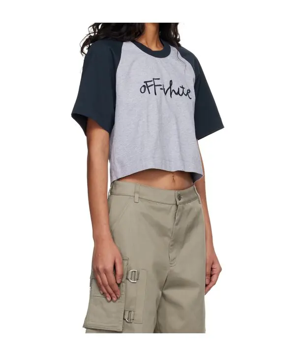 Off-White Embroidered Logo Short-sleeved T-shirt