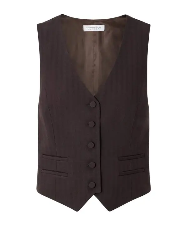 Gabriela Hearst Wool-blend Gilet With Herringbone Pattern