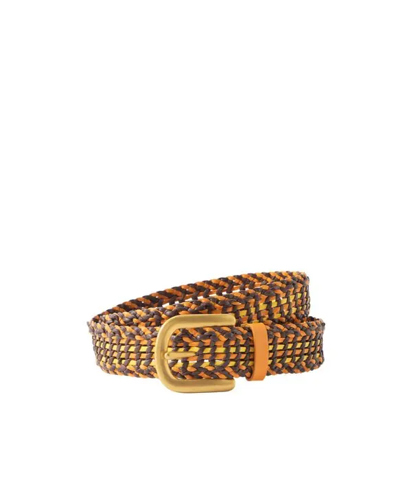 Gabriela Hearst Woven Leather Waist Belt With Gold-tone Buckle - Brown