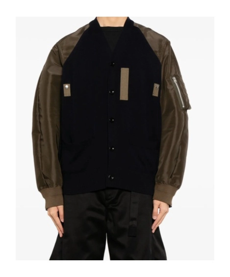 Sacai V-neck Paneled Cardigan