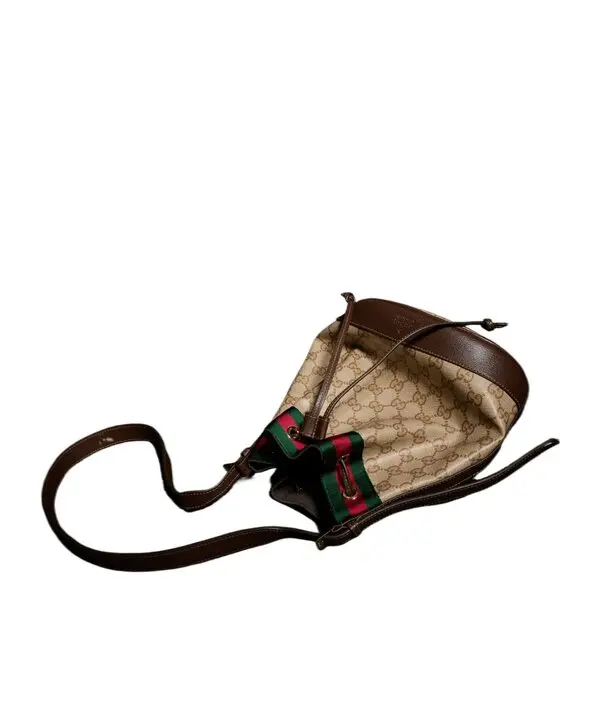 Gucci Venice Small Bucket Bag - Sand And Dark Brown