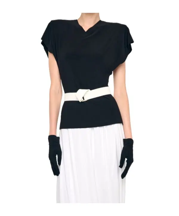 Norma Kamali Cap Sleeve Shoulder Pad Top