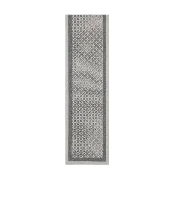 FERRAGAMO Logo Knitted Scarf - Gray