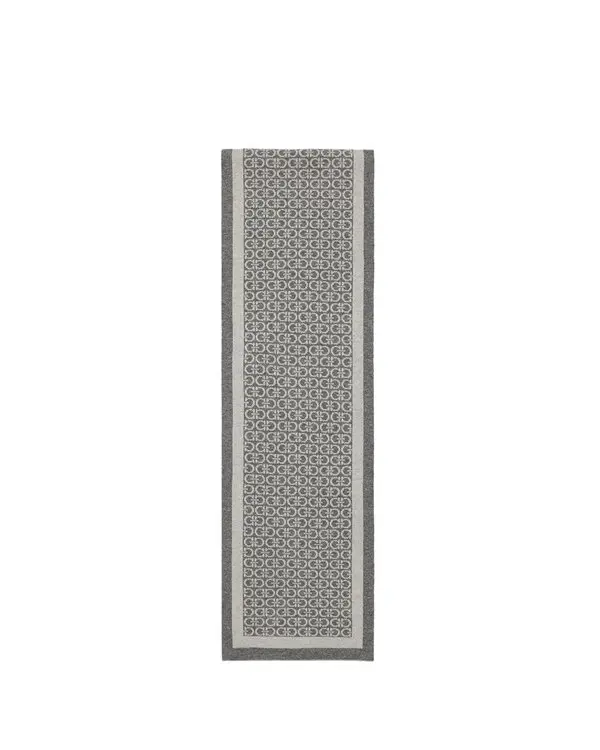 FERRAGAMO Logo Knitted Scarf - Gray