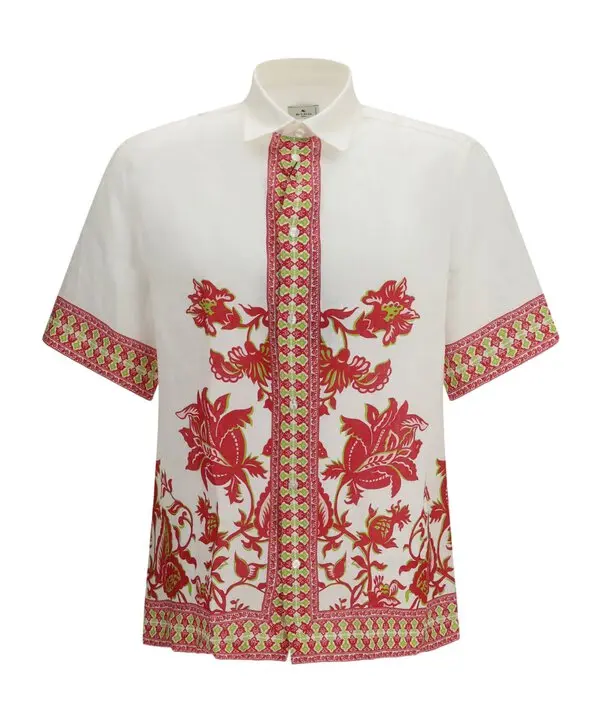 Etro Short-sleeve Floral Print Shirt - White