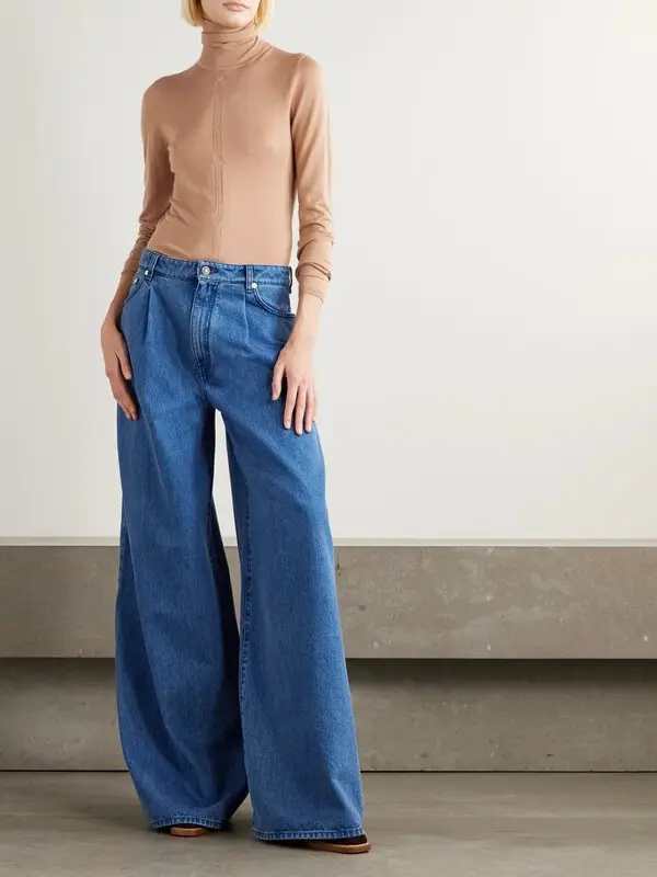 Gabriela Hearst Turtleneck Sweater In Cashmere And Silk-blend - Nude