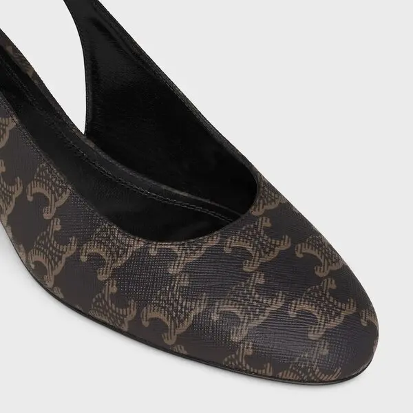 Celine Triomphe Coated Fabric Slingback Pumps