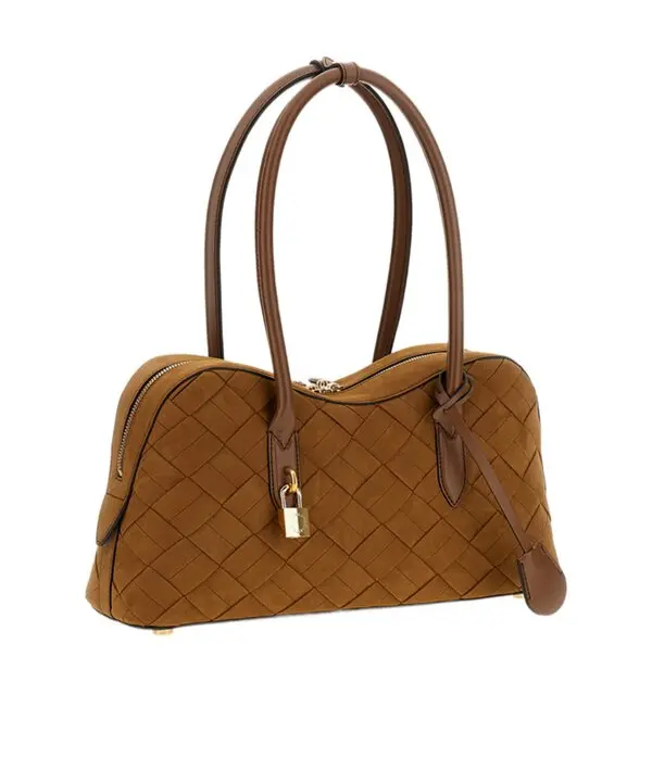 Stella McCartney Logo Detailed Zipped Shoulder Bag - Brown