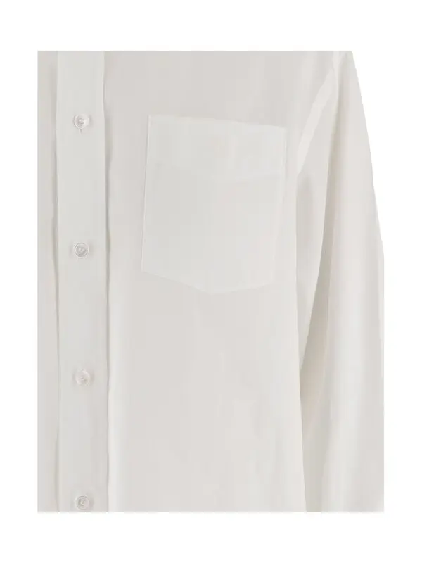 Celine Cropped Cotton Poplin Shirt With Embroidered Cuffs