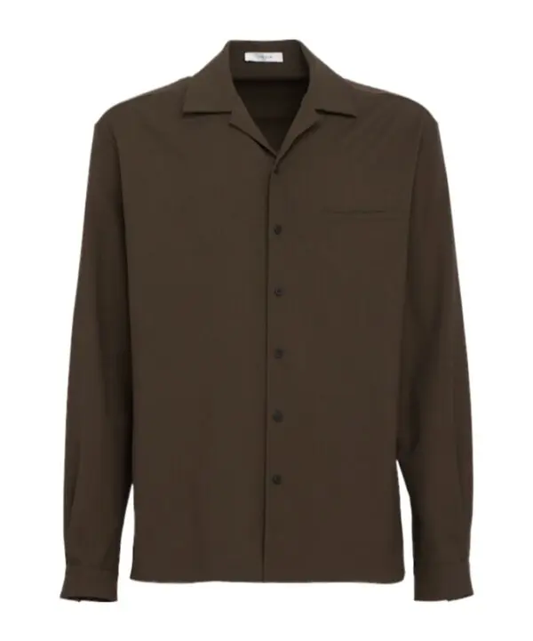 THE ROW Kanta Fluid Soft Wool Shirt - Green