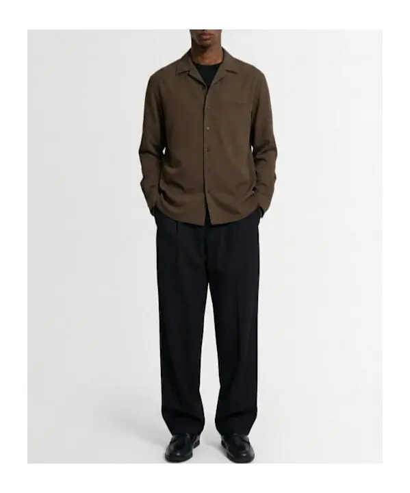 THE ROW Kanta Fluid Soft Wool Shirt - Green
