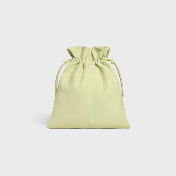 Celine Small Crystal Pouch In Lambskin - Yellow