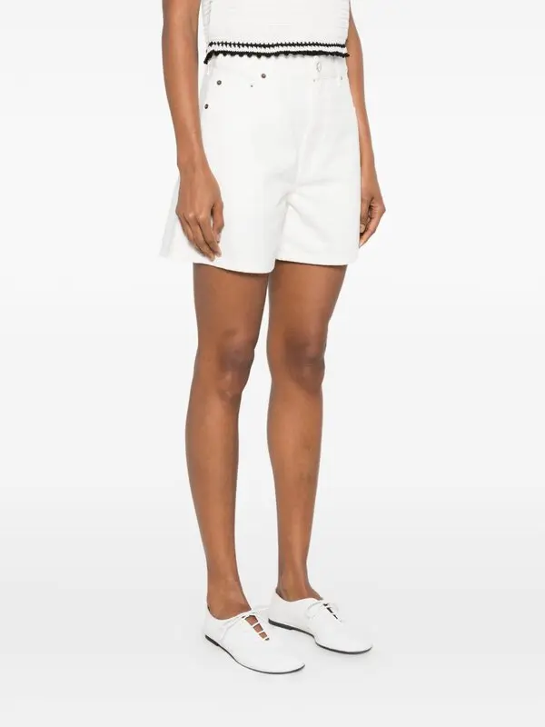 Celine High-waisted Denim Shorts With Stud Embellishments
