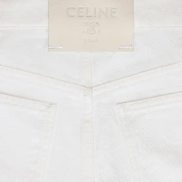 Celine High-waisted Denim Shorts With Stud Embellishments