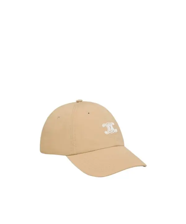 Celine Triomphe Richelieu Cap In Nylon - Light Brown