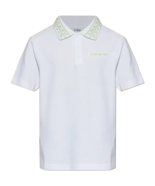 Casablanca Embroidered Logo Polo Shirt - White