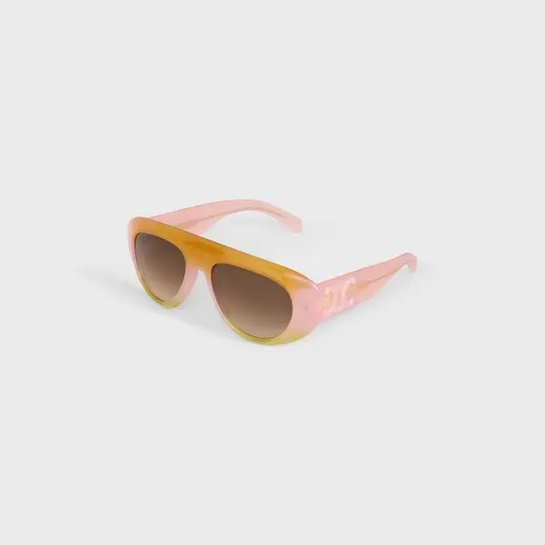Celine Triomphe Stamp 01 Sunglasses In Acetate - Nude