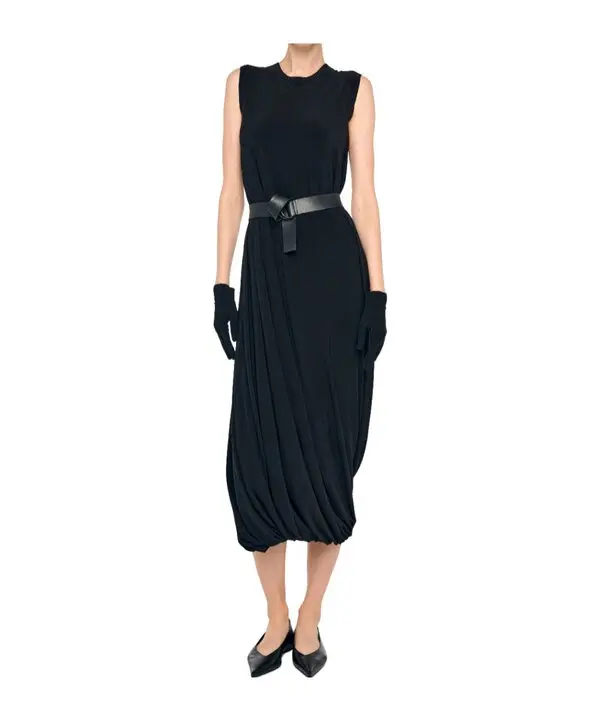 Norma Kamali Sleeveless Twist Mid-calf Dress