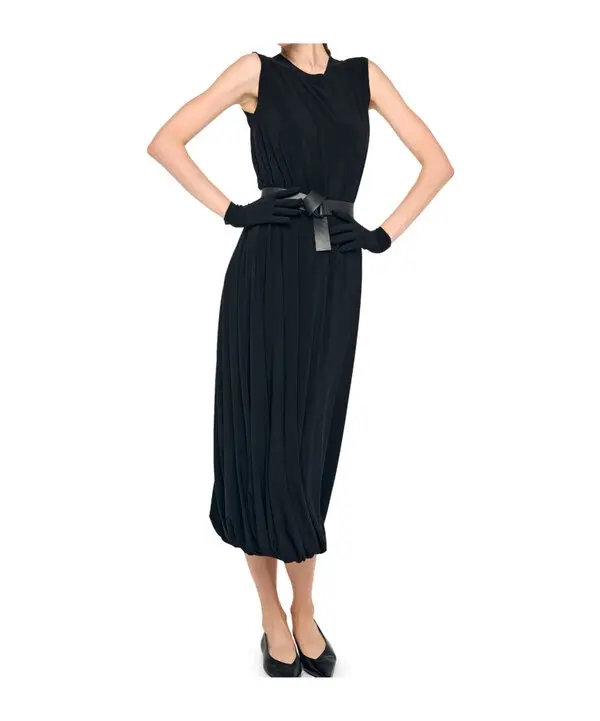 Norma Kamali Sleeveless Twist Mid-calf Dress