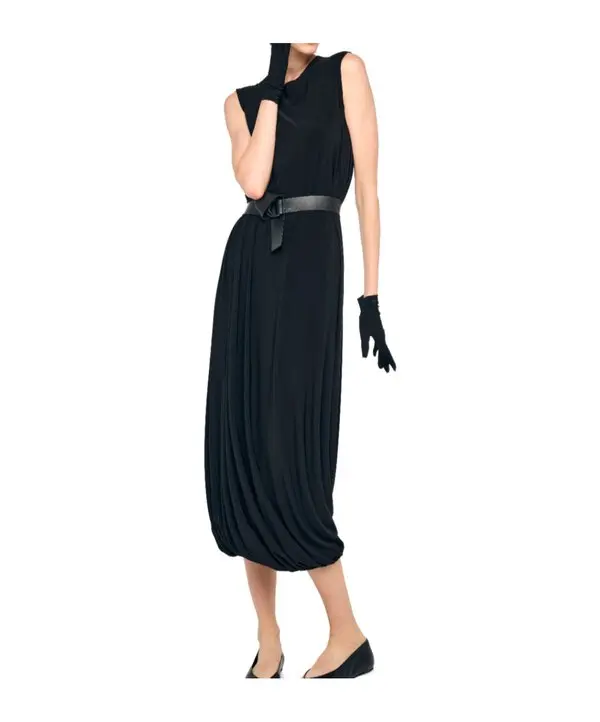 Norma Kamali Sleeveless Twist Mid-calf Dress