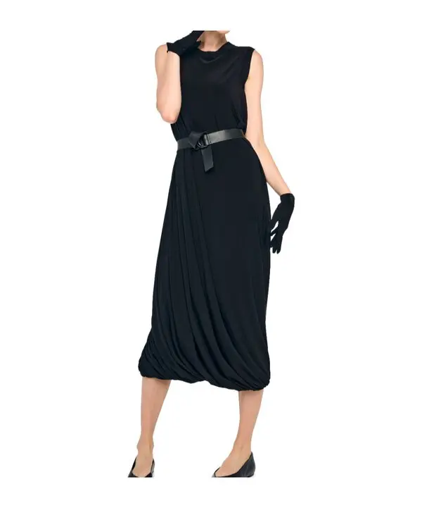 Norma Kamali Sleeveless Twist Mid-calf Dress