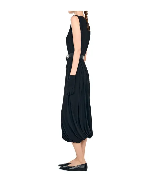 Norma Kamali Sleeveless Twist Mid-calf Dress