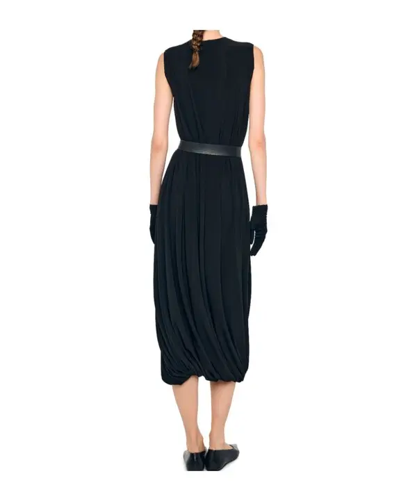 Norma Kamali Sleeveless Twist Mid-calf Dress
