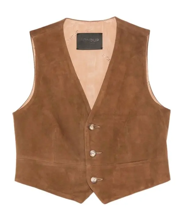 DONDUP Suede V-neck Waistcoat
