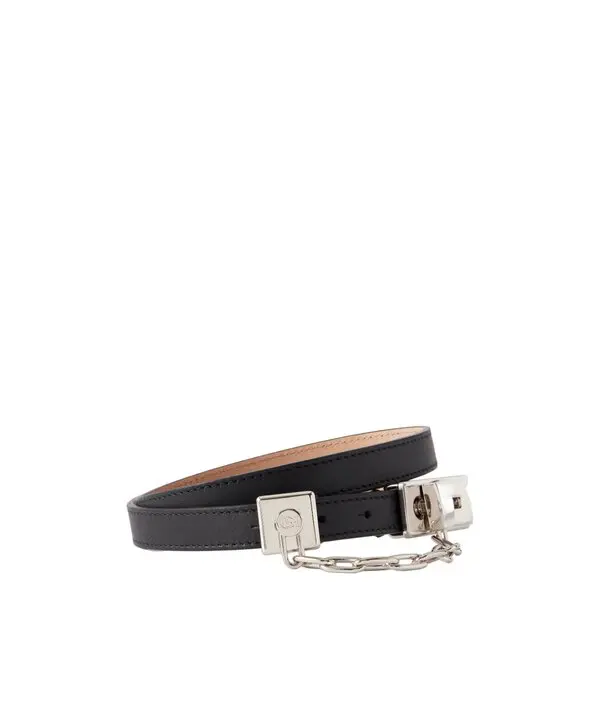 Gabriela Hearst Lock Chain Leather Belt - Black