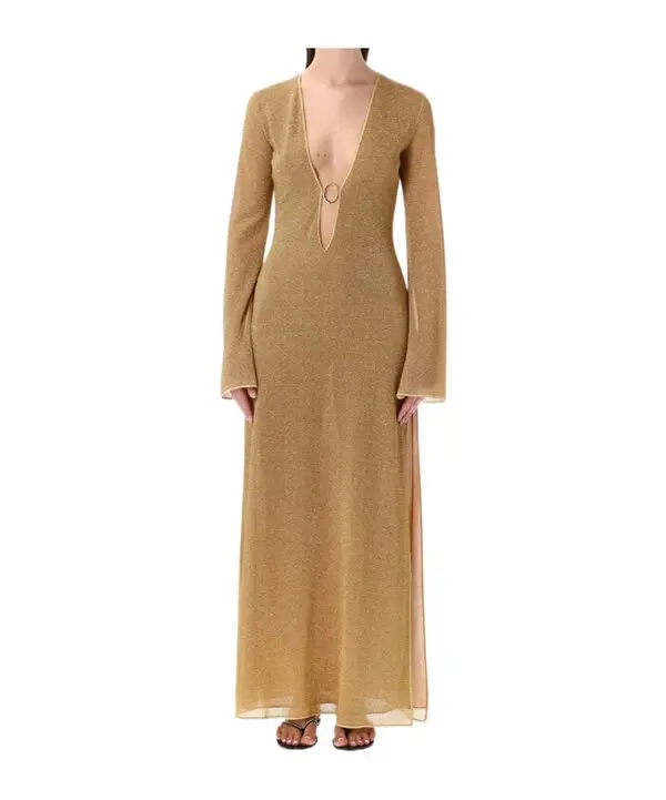 Oseree Lumiere Long-sleeved Kaftan - Gold